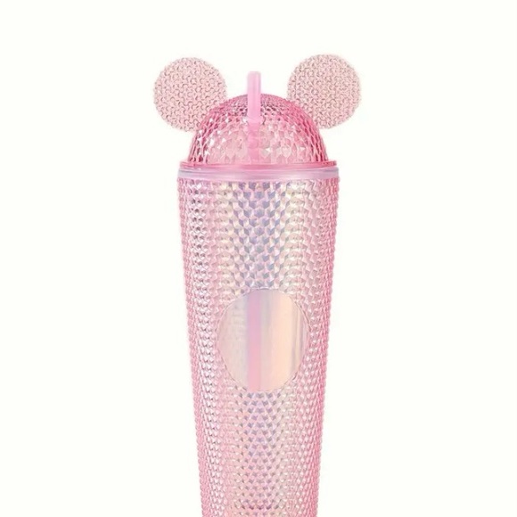 Disney | Dining | Reserved Mickey Ears Pink Metallic Studded Tumbler ...